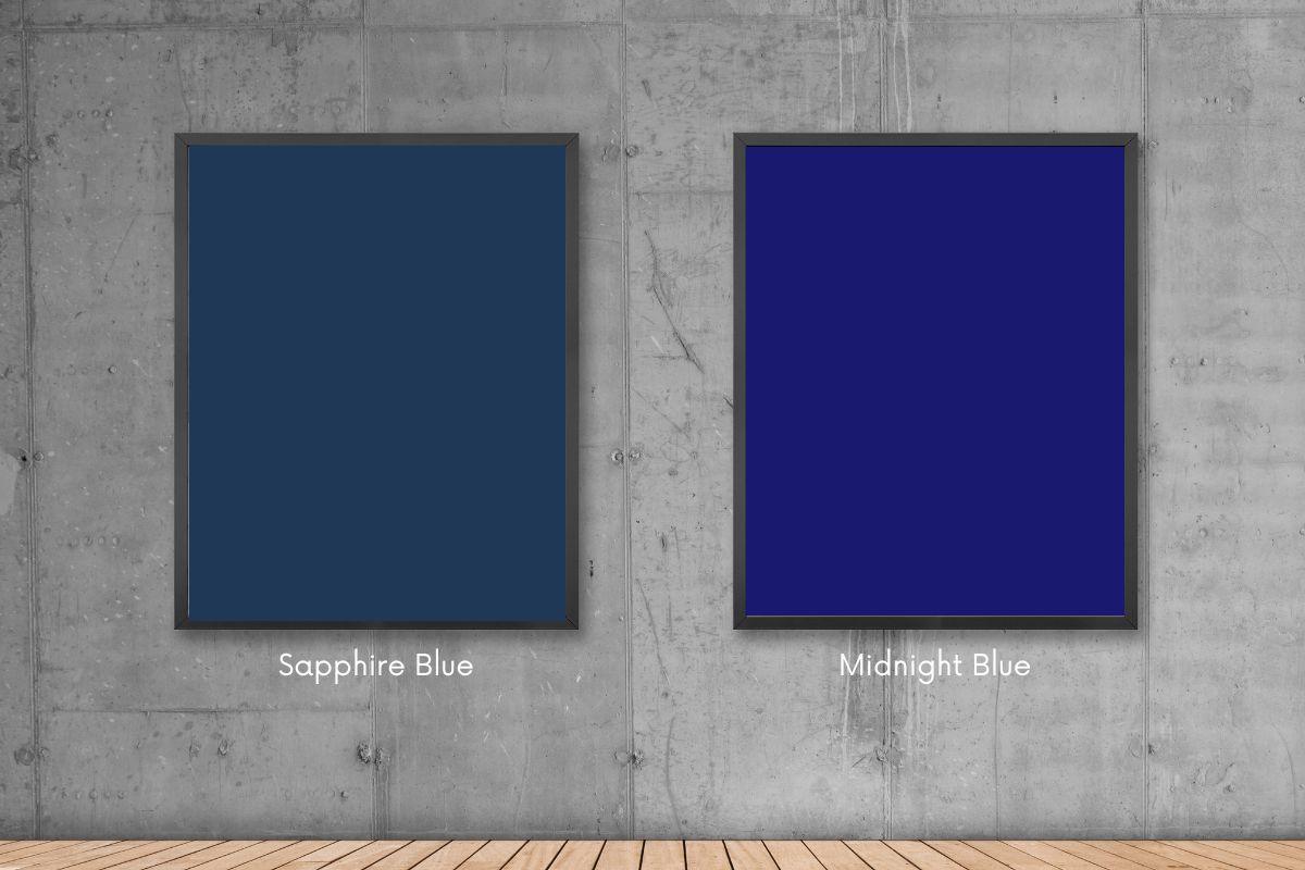 Sapphire Blue vs Midnight Blue: Color Comparison Guide - Paint Color ...