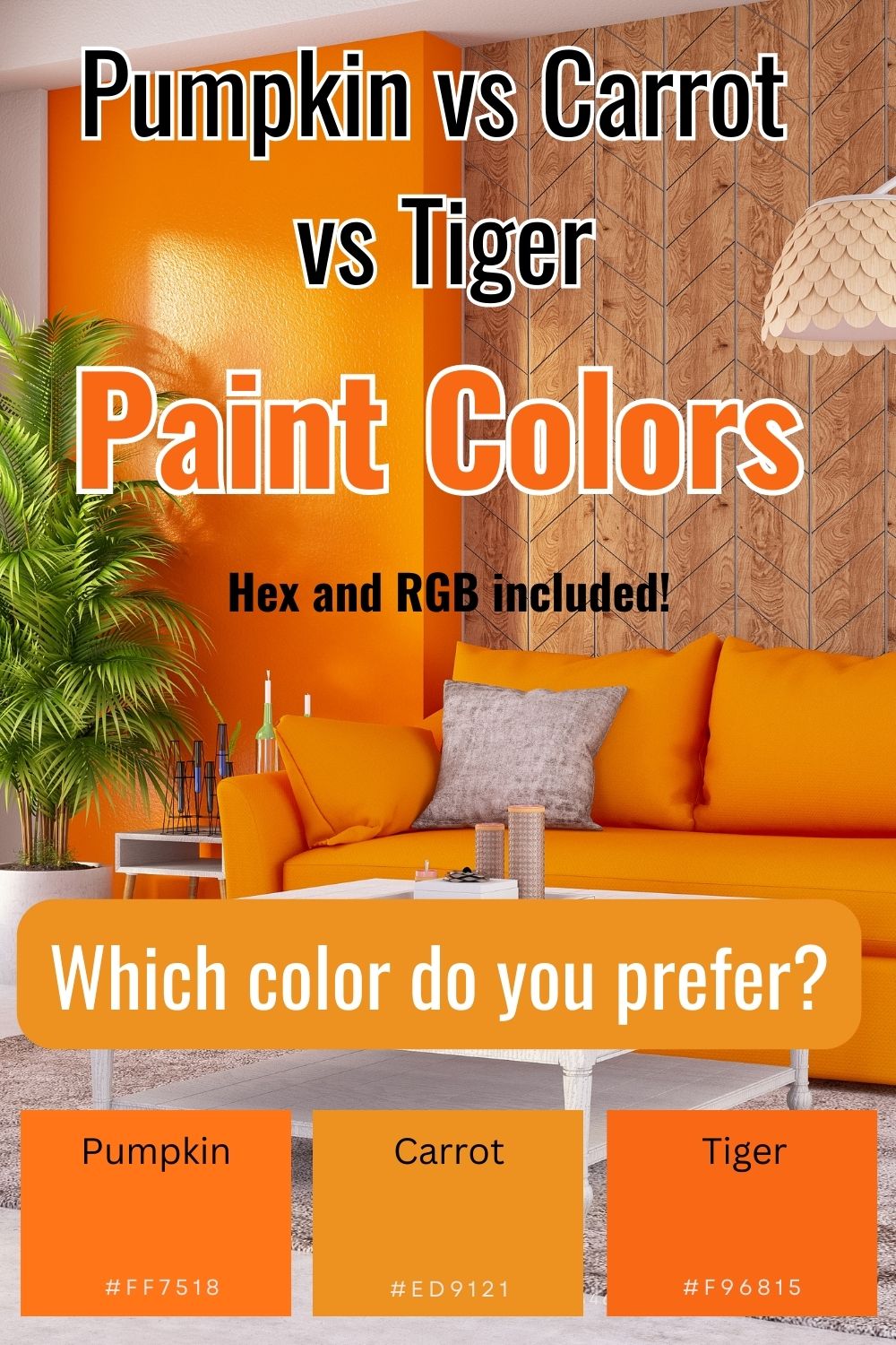 Pumpkin vs Carrot vs Tiger - Comparing Orange Colors - Paint Color ...