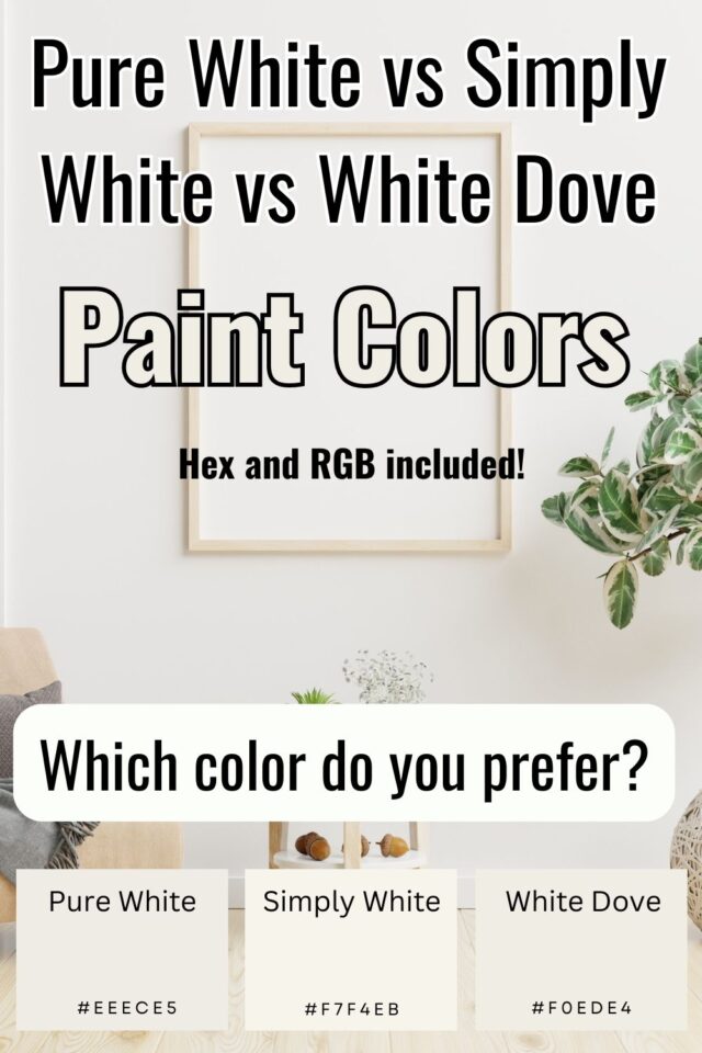 Pure White vs Simply White vs White Dove: Paint Colors Compared - Paint ...