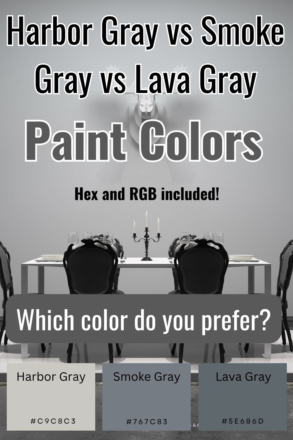 Harbor Gray vs Smoke Gray vs Lava Gray: Colors Compared - Paint Color ...