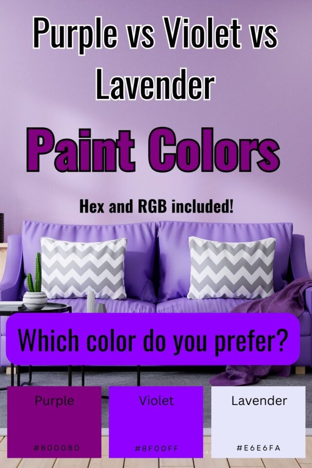 Purple vs Violet vs Lavender - Paint Colors Compared - Paint Color ...