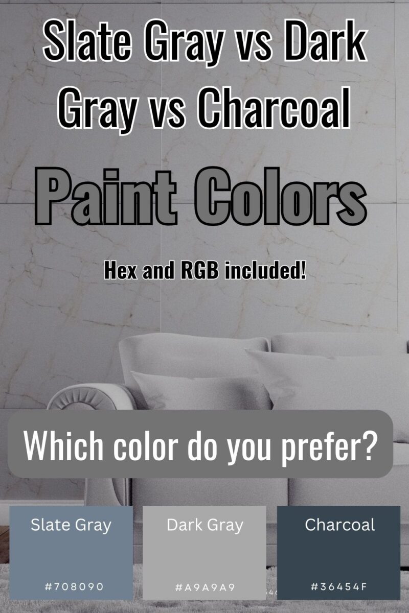 Slate Gray vs Dark Gray vs Charcoal - Differences Explained - Paint ...