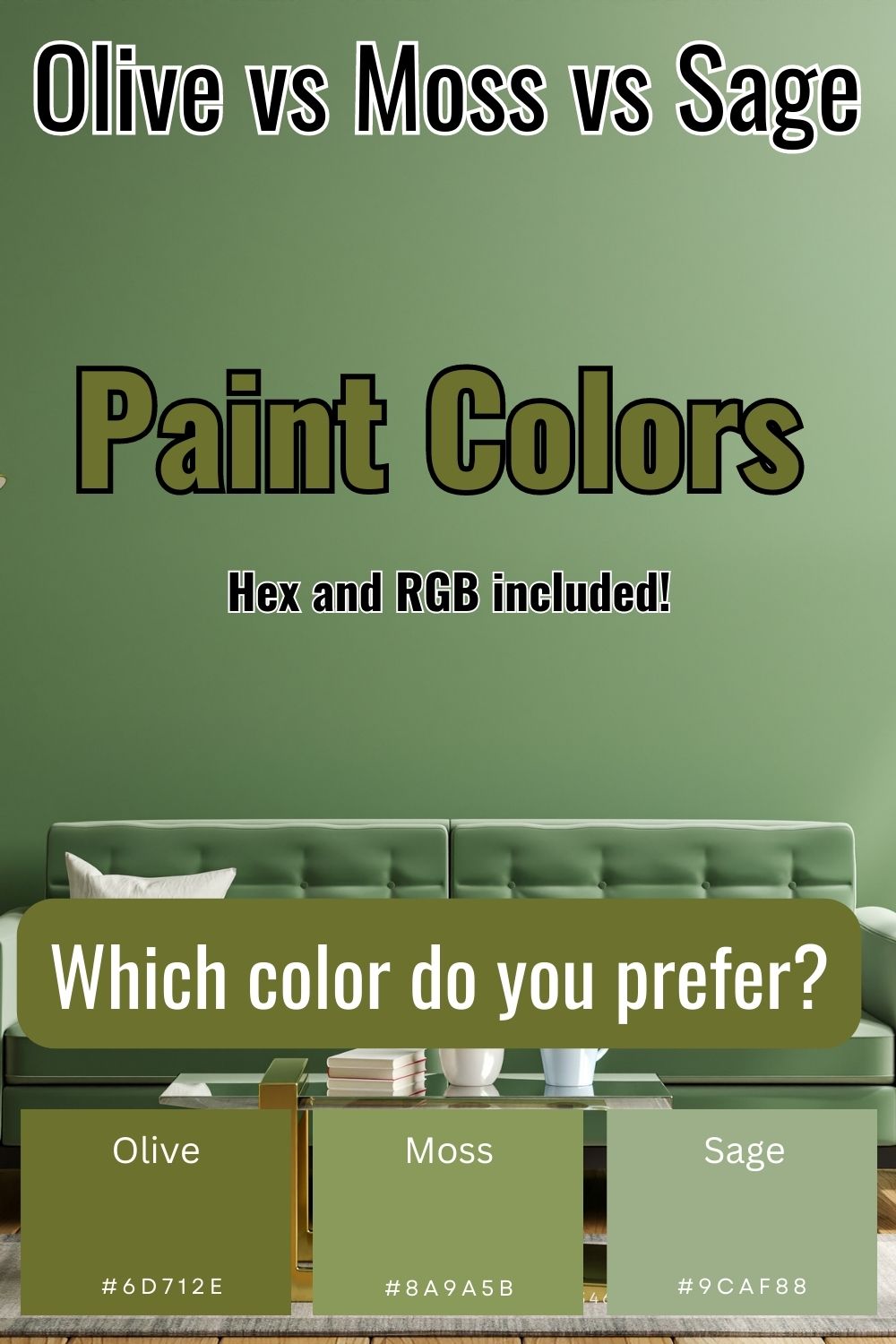 Olive vs Moss vs Sage - Shades Of Green Explained - Paint Color ...