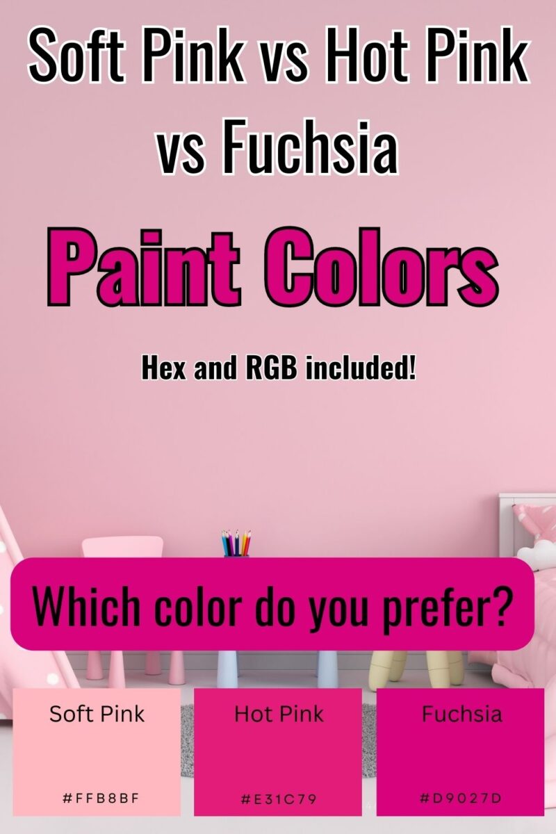 Soft Pink vs Hot Pink vs Fuchsia - Shades Of Pink Explained - Paint Color Comparisons & Guides