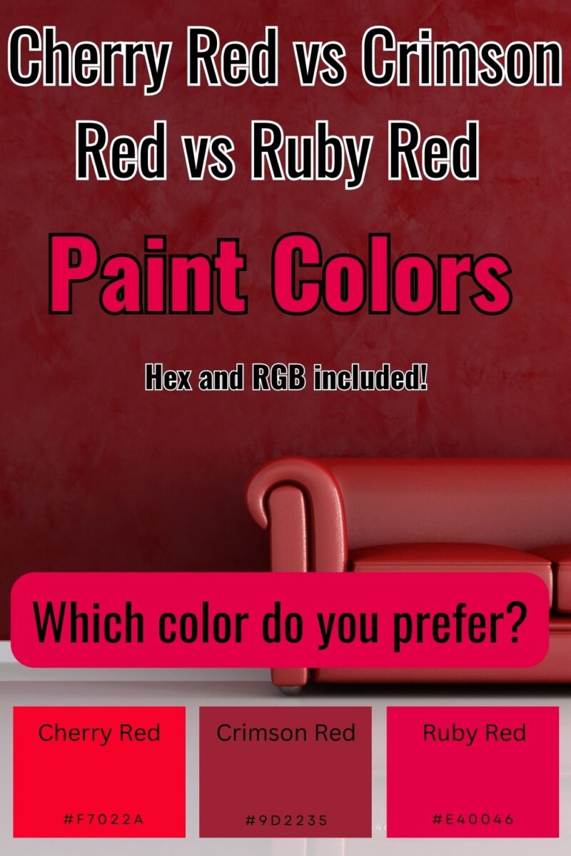 Cherry Red vs Crimson Red vs Ruby Red - Shades Of Red Explained - Paint ...