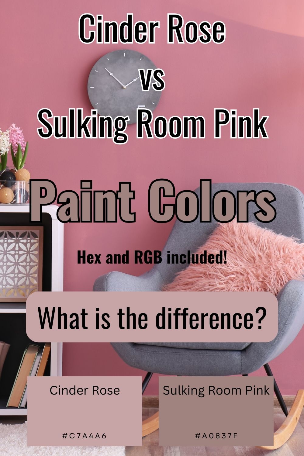 Cinder Rose vs Sulking Room Pink: Paint Colors Compared ...
