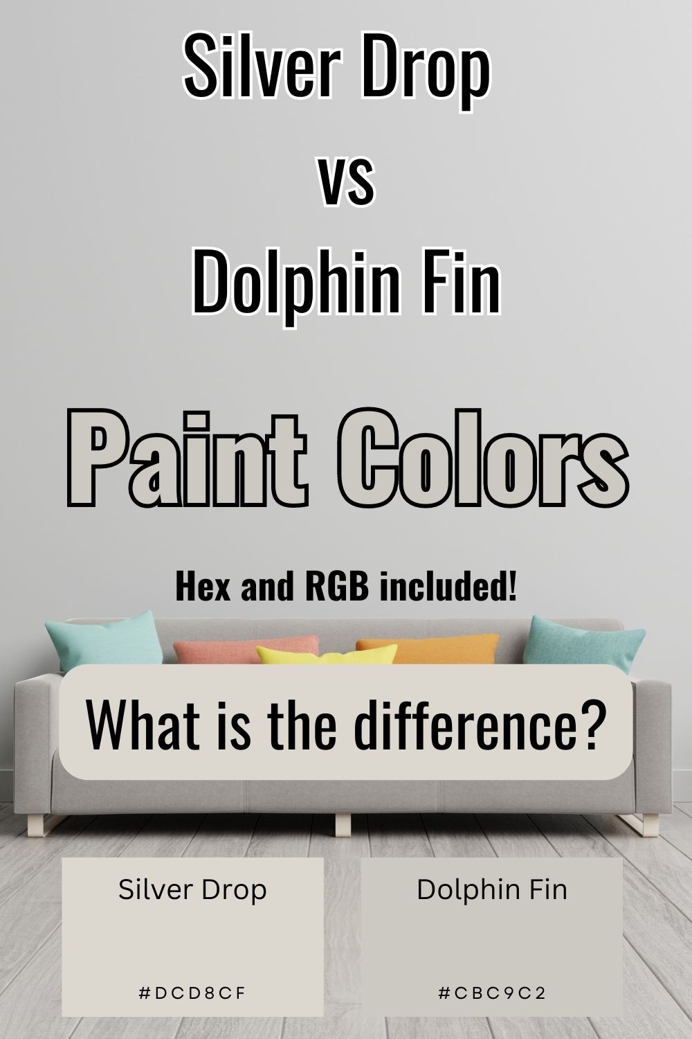 Silver Drop vs Dolphin Fin: Behr Paint Colors Compared ...