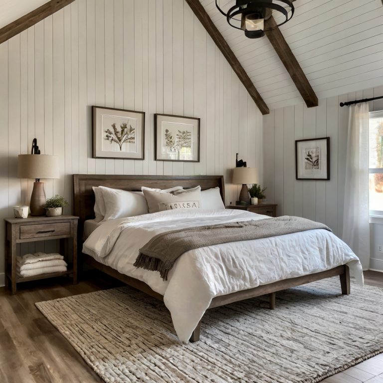15 Modern Farmhouse Bedroom Ideas - Paint Color Comparisons & Guides